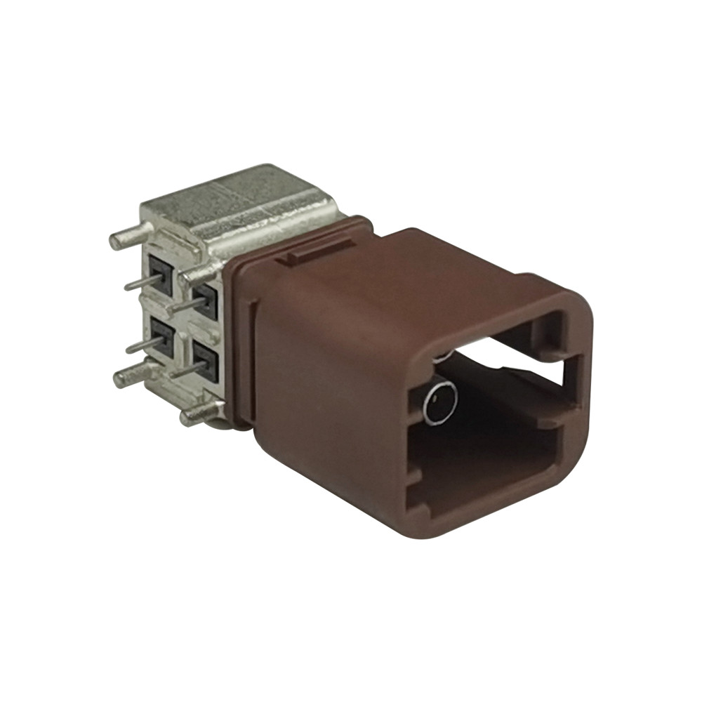 Quad Mini Fakra Connector HFM 4pins rechthoekig type connector PCB ...